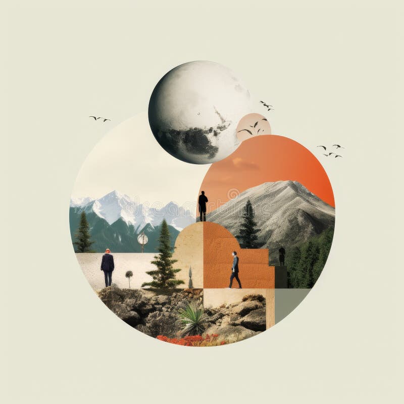 Minimalist Analog Collage Representing World Earth Day Celebration in ...