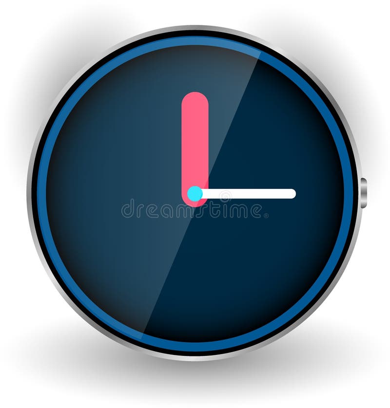 Minimalist Analog Smartwatch Face with Bold Hour and Minute Hands Stock ...