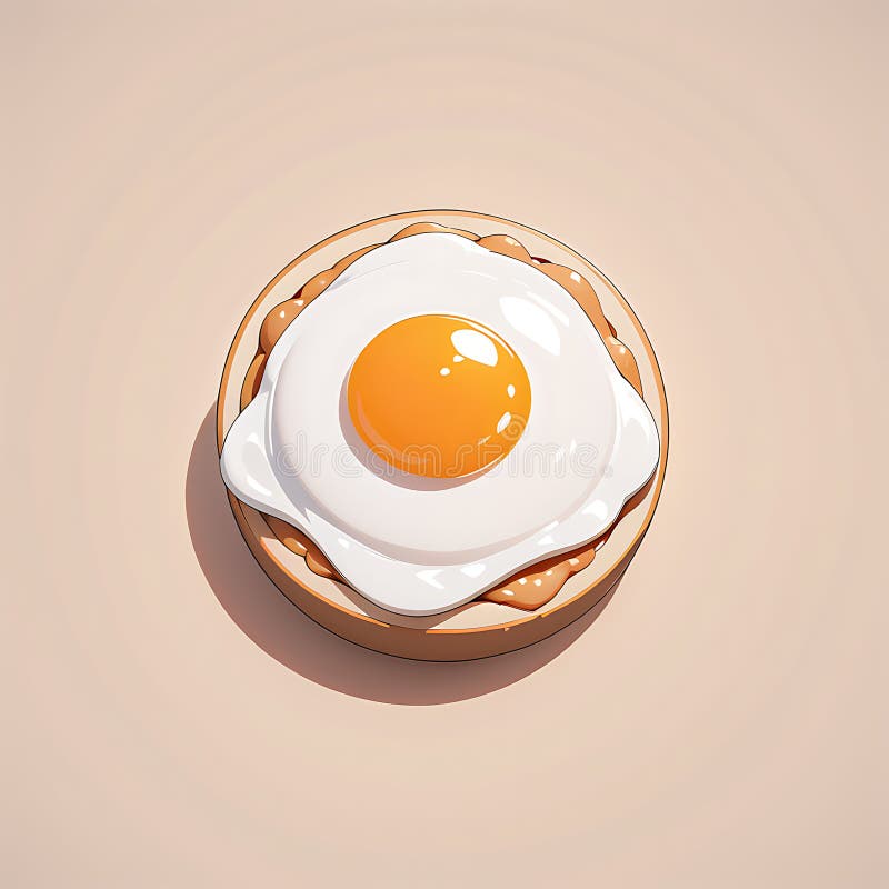 Minimalistic Animation of a Fried Egg AI Generated. Minimalistic ...