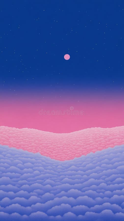 Minimalist Anime Pastel Serene Horizon Stock Illustration ...