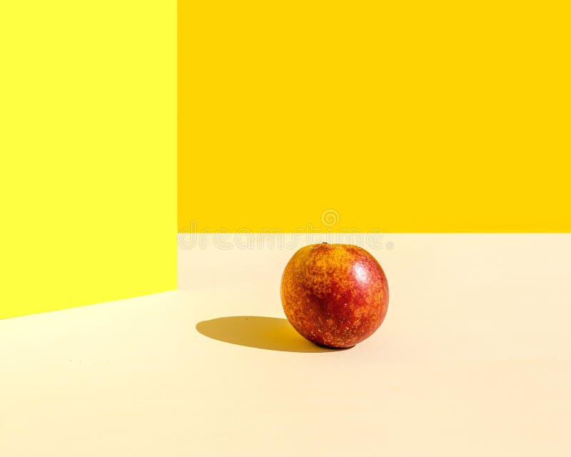 Minimalist Apple with Shadow Photo Stock Image - Image of tasty, juicy ...
