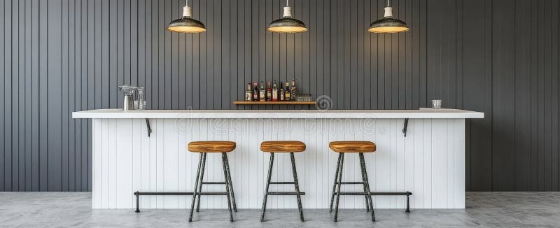 A Minimalist Approach To Interior Design Featuring a Modern Counter and ...