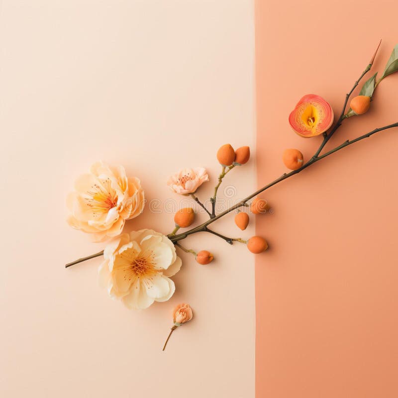 Minimalist Apricot Background Design with Warm Apricot Tones Stock ...