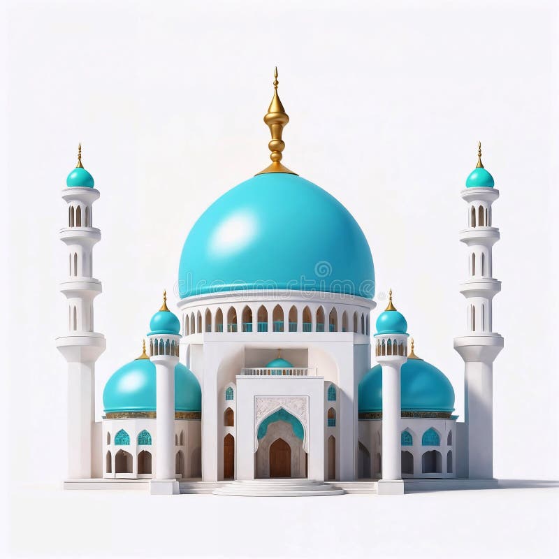 Minimalist Arabic Mosque on White Background Stock Illustration ...