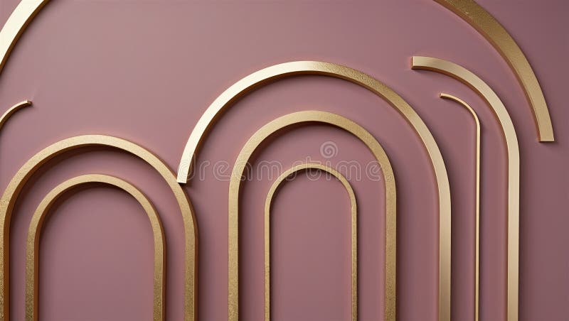 Minimalist Arc Patterns in Gold Over Dusty Pink Base with Luxury-style ...