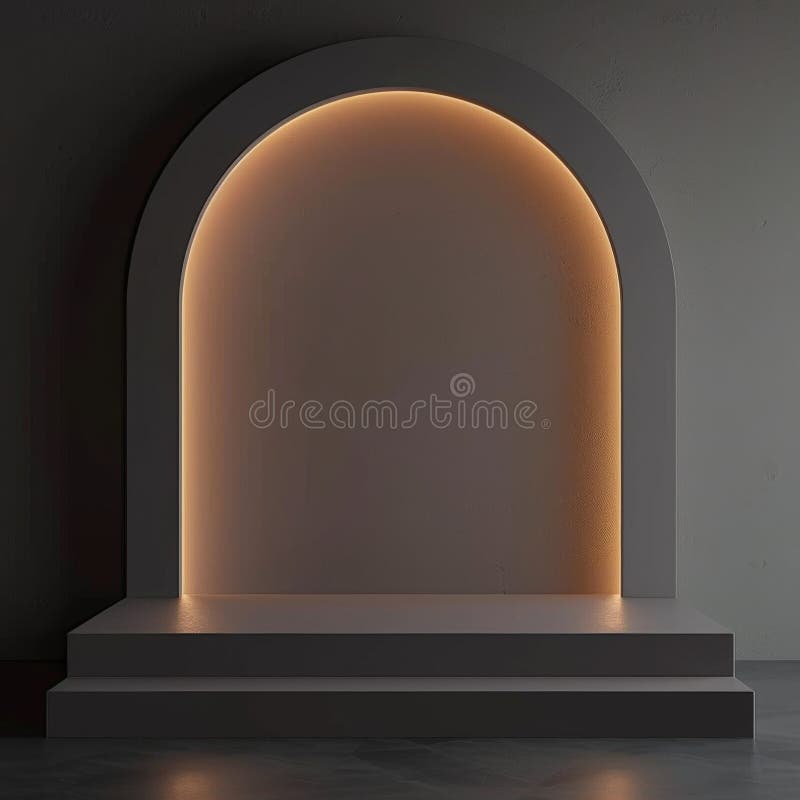 Minimalist Arch Design with Warm Backlight Stock Image - Image of ...