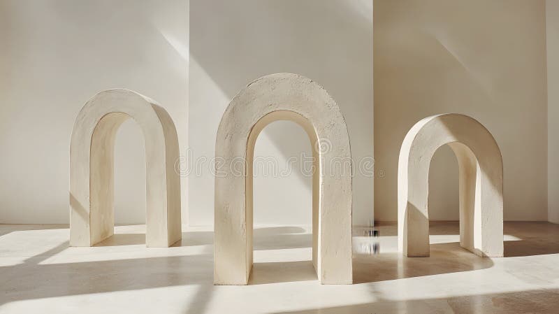 Minimalist Arch Sculptures in Soft Natural Light. Stock Illustration - Illustration of modern ...