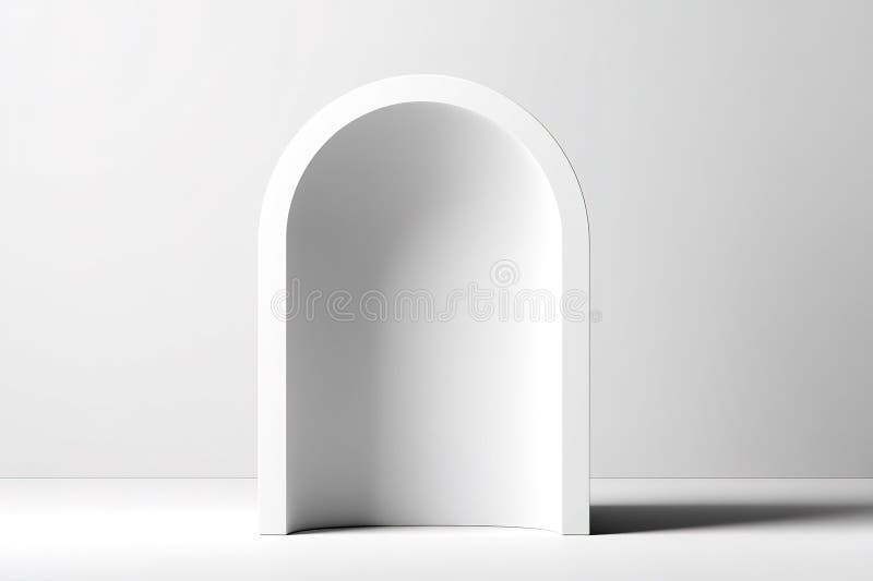 Minimalist Arch Structure Against a Plain White Background Creating a ...