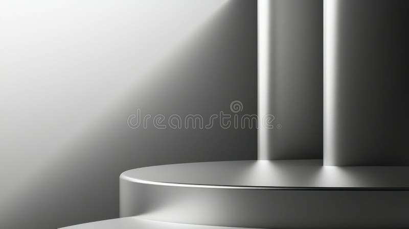 Minimalist Architectural Column and Steps with Modern Geometric Shapes ...