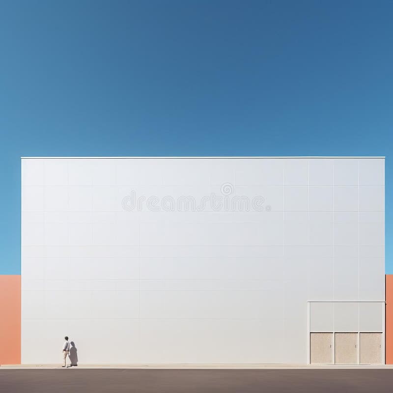 Minimalist Architectural Composition with Grid Pattern Design Stock ...