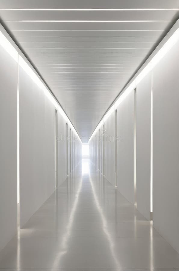 Minimalist Architectural Corridor with Chiaroscuro Lighting and ...
