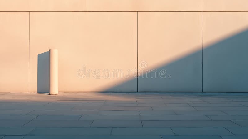 Minimalist Architectural Design with Cylindrical Structure and Shadow ...