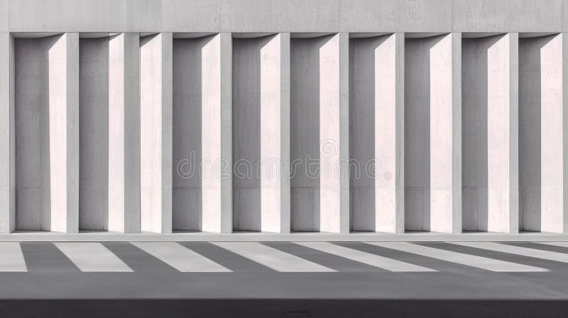 A Minimalist Architectural Design with a Series of Vertical Lines and a ...