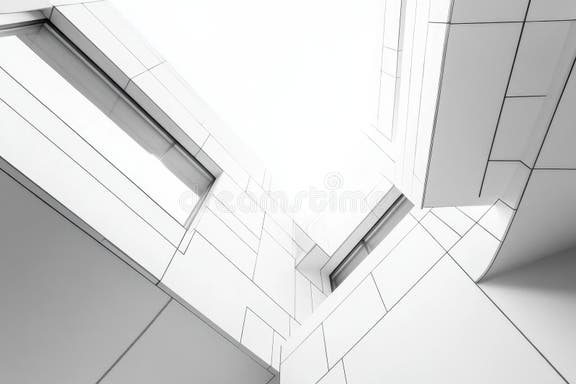 A Minimalist Architectural Design with Sharp Angles and Light-filled Spaces Stock Illustration ...