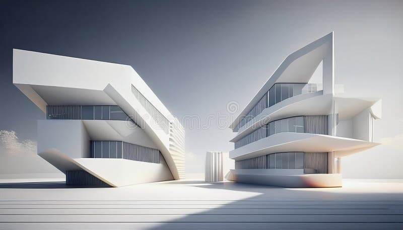 Architectural Rendering of a Modern Building in a Simple and Clean ...