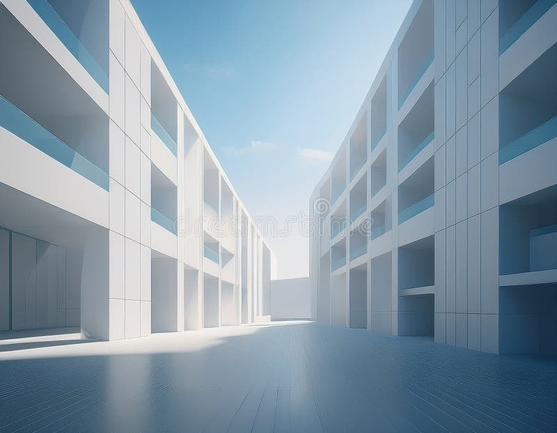 Architectural Rendering of a Modern Building in a Simple and Clean ...