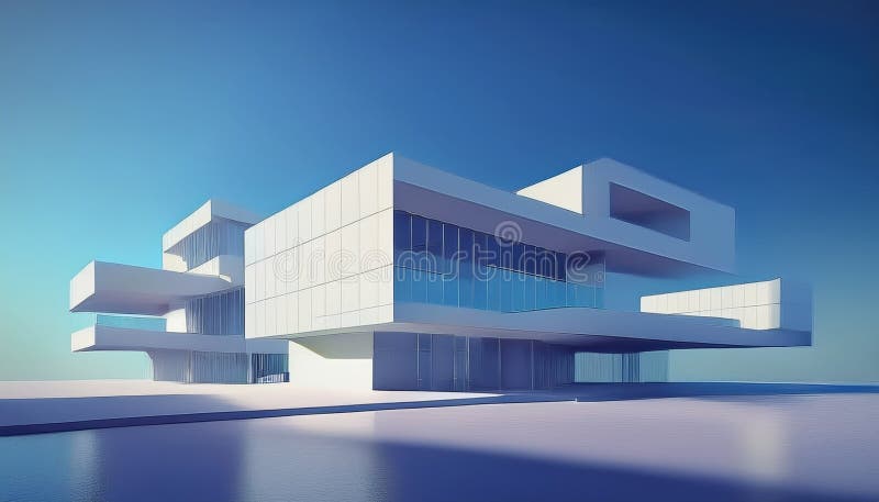 Architectural Rendering of a Modern Building in a Simple and Clean ...