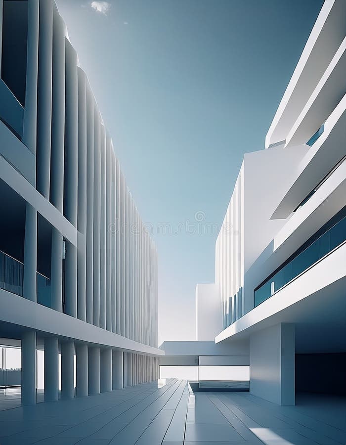 Architectural Rendering of a Modern Building in a Simple and Clean ...