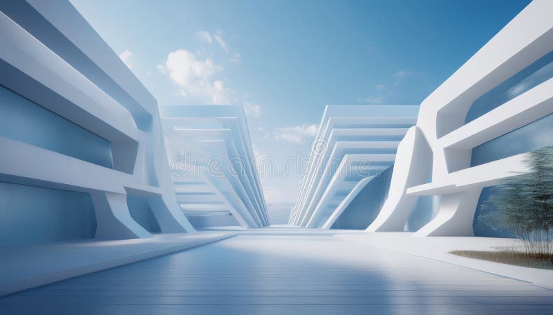 Architectural Rendering of a Modern Building in a Simple and Clean ...