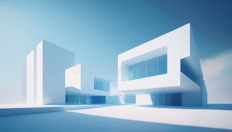 Architectural Rendering of a Modern Building in a Simple and Clean ...