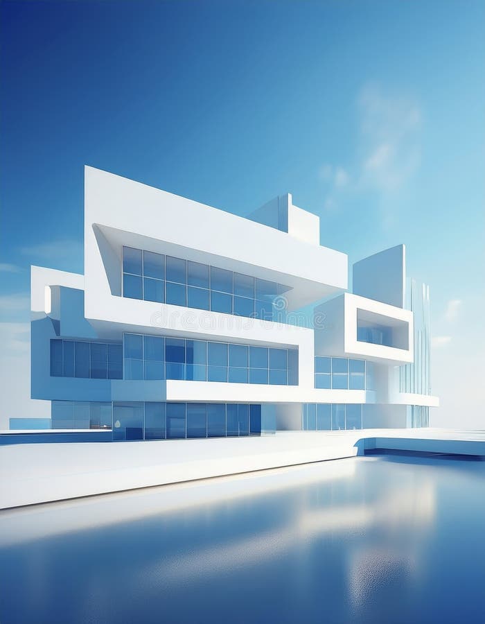Architectural Rendering of a Modern Building in a Simple and Clean ...