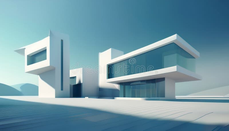 Architectural Rendering of a Modern Building in a Simple and Clean ...