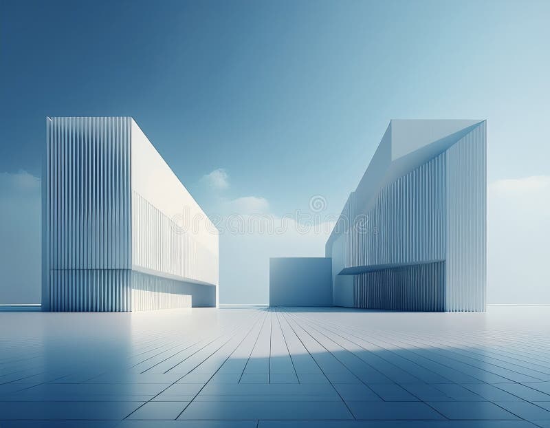 Architectural Rendering of a Modern Building in a Simple and Clean ...