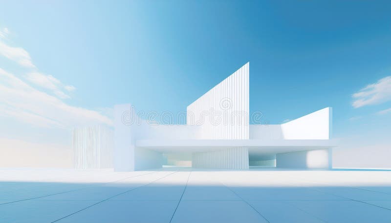 Architectural Rendering of a Modern Building in a Simple and Clean ...