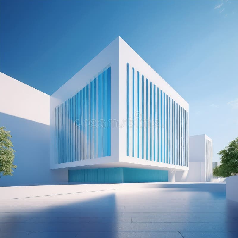 Architectural Rendering of a Modern Building in a Simple and Clean ...