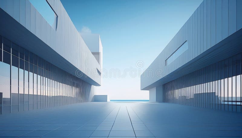 Architectural Rendering of a Modern Building in a Simple and Clean ...