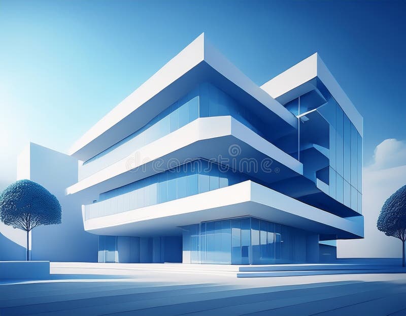 Architectural Rendering of a Modern Building in a Simple and Clean ...