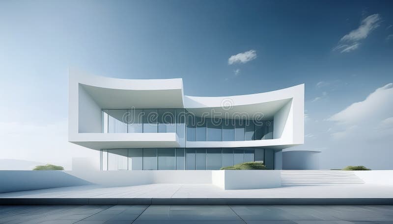 Architectural Rendering of a Modern Building in a Simple and Clean ...