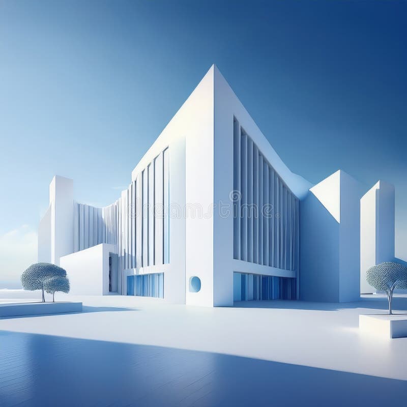 Architectural Rendering of a Modern Building in a Simple and Clean ...