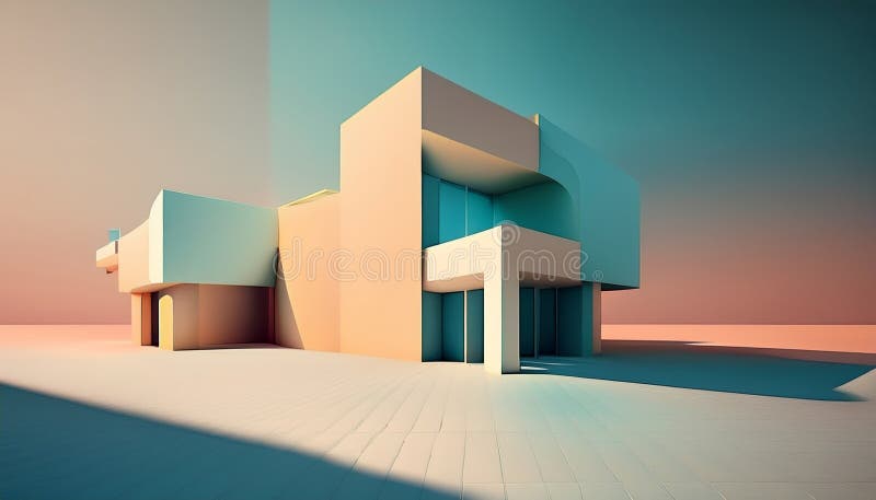 Architectural Rendering of a Modern Building in a Simple and Clean ...