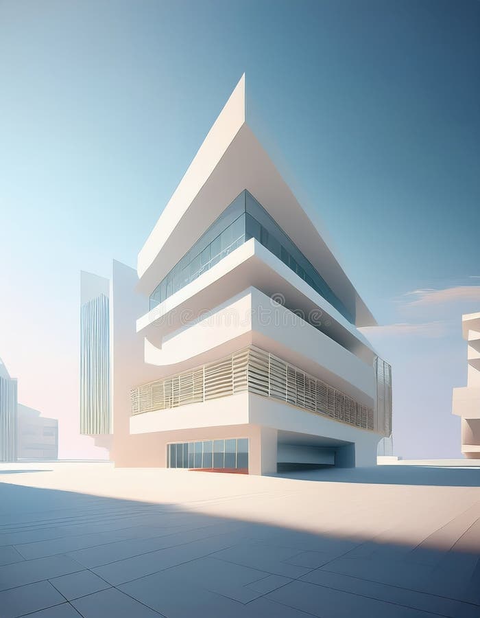 Architectural Rendering of a Modern Building in a Simple and Clean ...