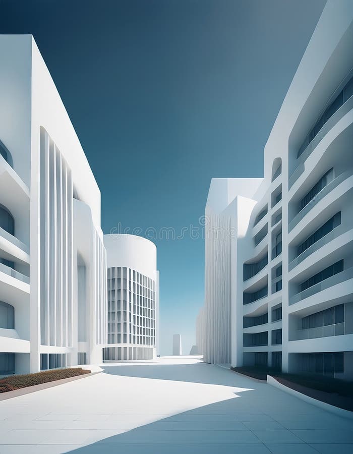 Architectural Rendering of a Modern Building in a Simple and Clean ...