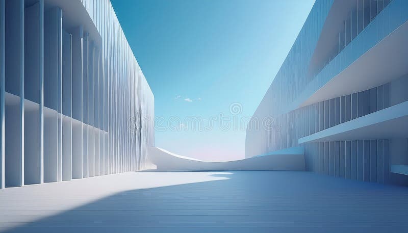 Architectural Rendering of a Modern Building in a Simple and Clean ...