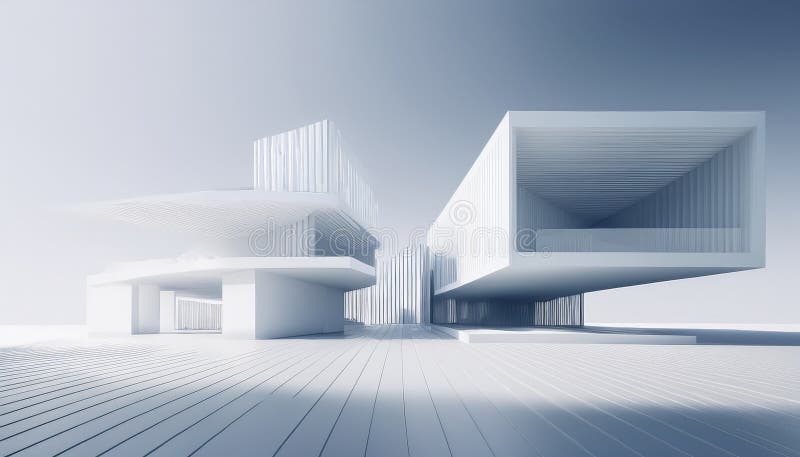 Architectural Rendering of a Modern Building in a Simple and Clean ...