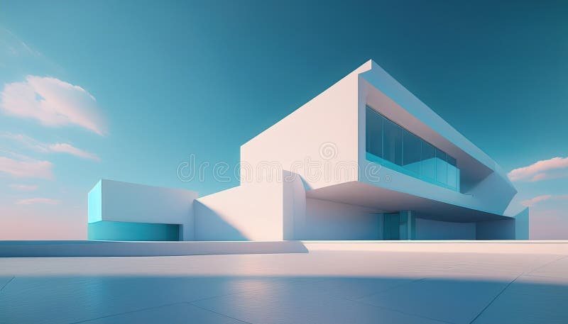 Architectural Rendering of a Modern Building in a Simple and Clean ...