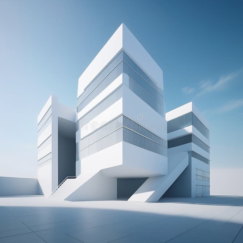 Architectural Rendering of a Modern Building in a Simple and Clean ...
