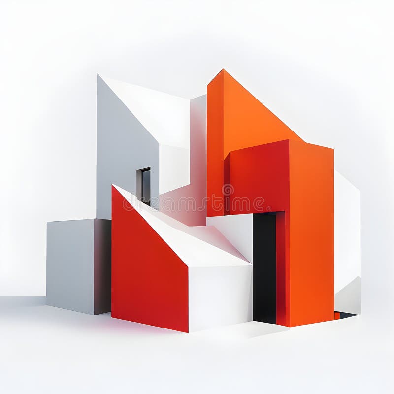 Minimalist Architectural Rendering of Modern Buildings in Simple and ...