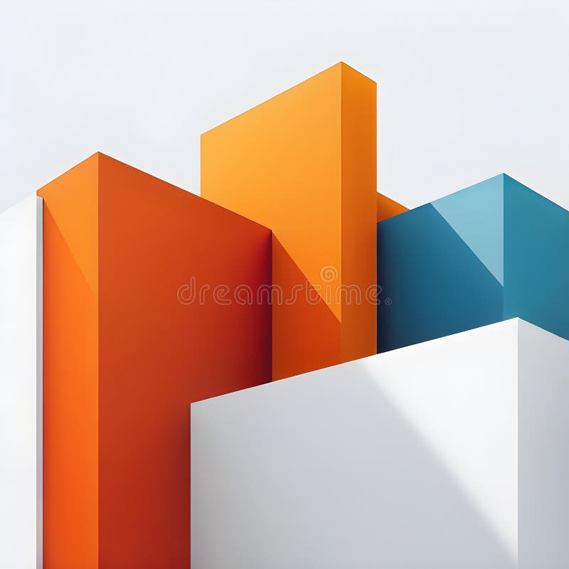 Minimalist Architectural Rendering of Modern Buildings in Simple and ...