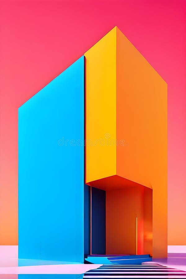 Minimalist Architectural Rendering of Modern Buildings in Simple and ...