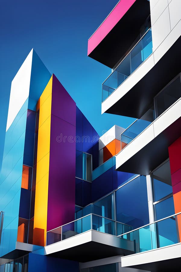 Minimalist Architectural Rendering of Modern Buildings in Simple and ...
