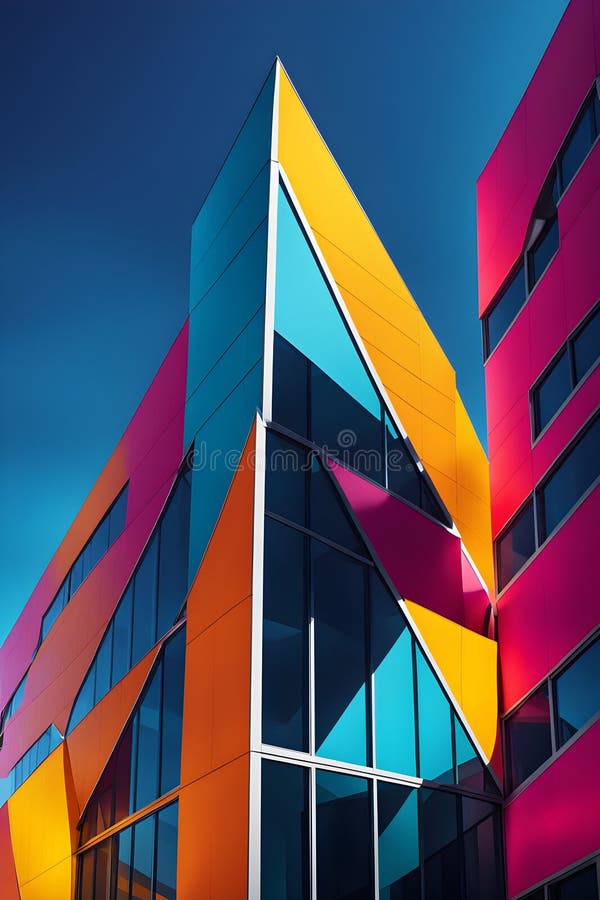 Minimalist Architectural Rendering of Modern Buildings in Simple and ...