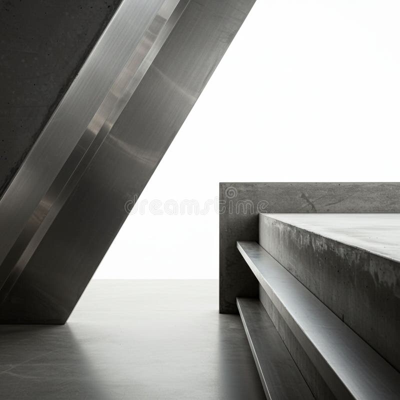 Minimalist Architectural Scene Featuring Large Geometric Shapes. on the ...