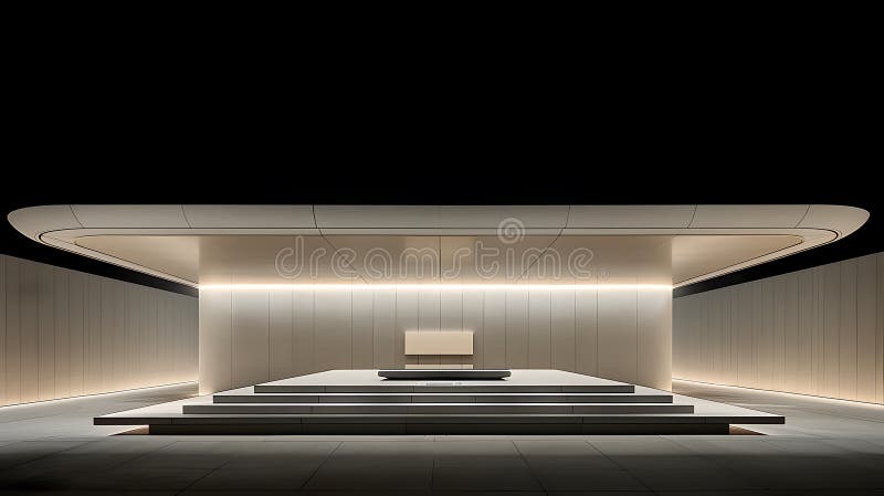 Architectural Minimalism, Modern Building with Platforms and Indirect ...
