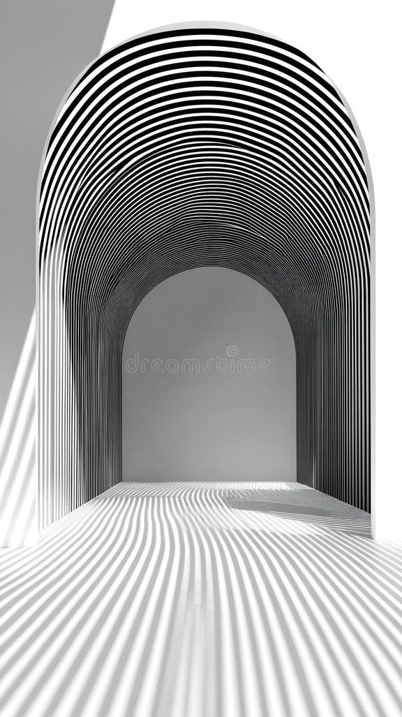 A Minimalist Architectural Space Featuring Curved Lines and Shadows ...