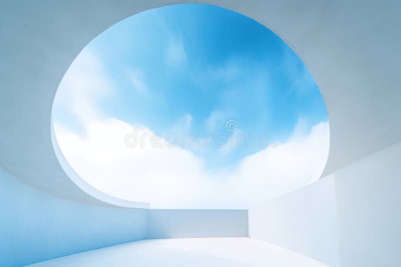 Minimalist Architectural Space with Smooth White Walls and a Large ...