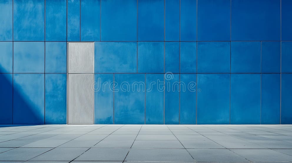 Minimalist Architecture with Blue Color Stock Illustration ...